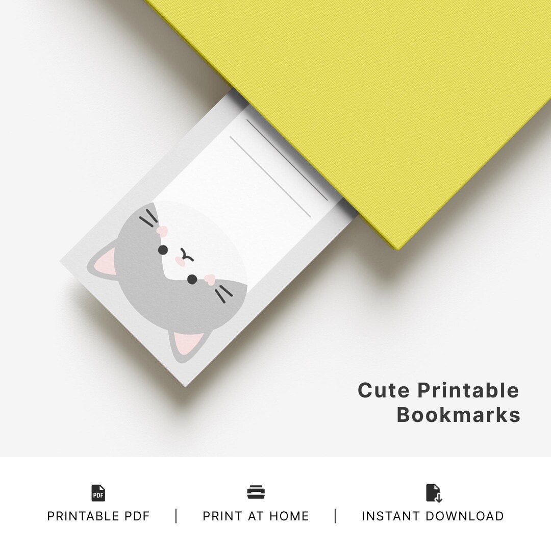 Printable Cat Bookmarks, Printable Bookmark, Digital Print, Instant ...