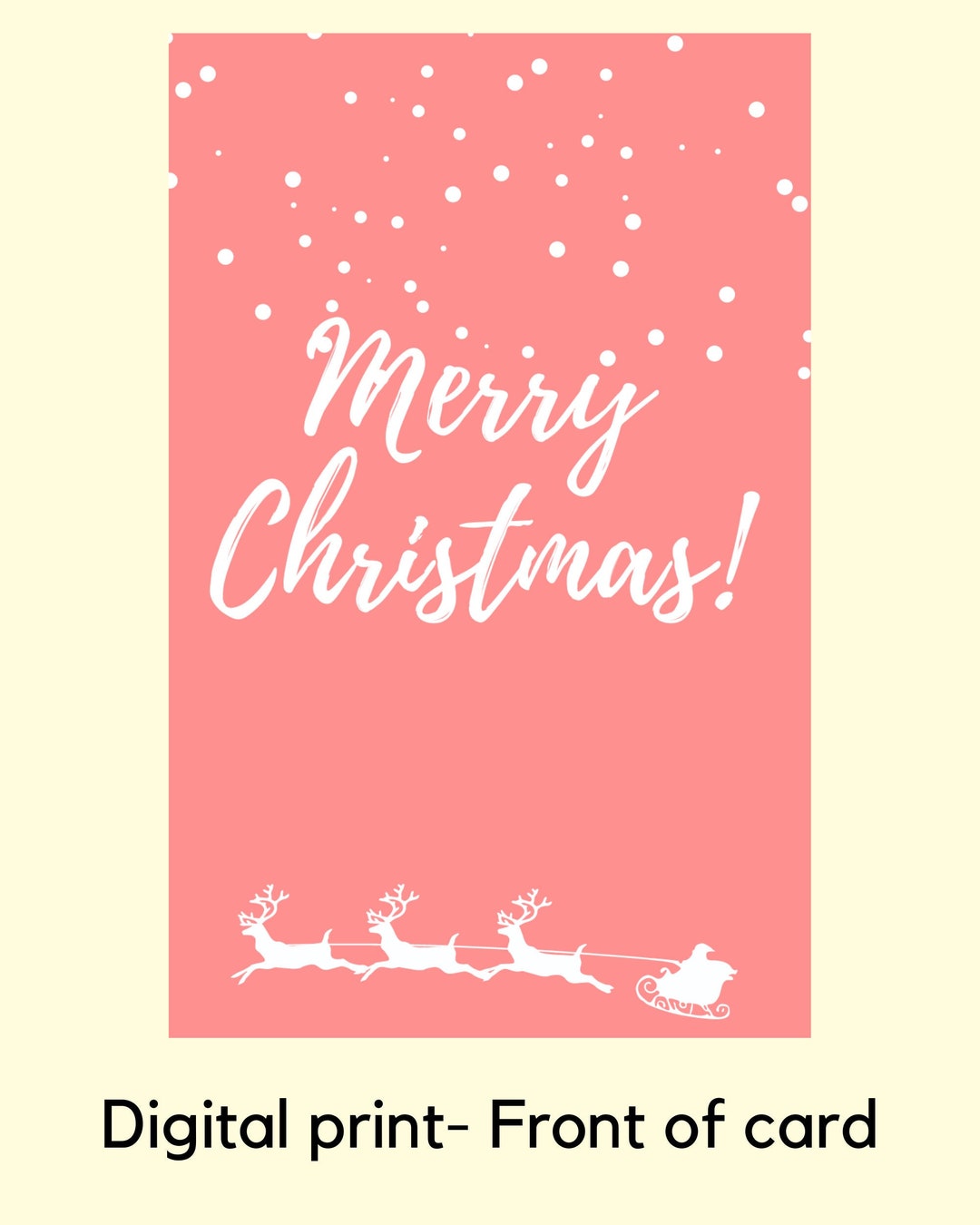 Printable Blank Christmas Card Merry Christmas Holiday - Etsy