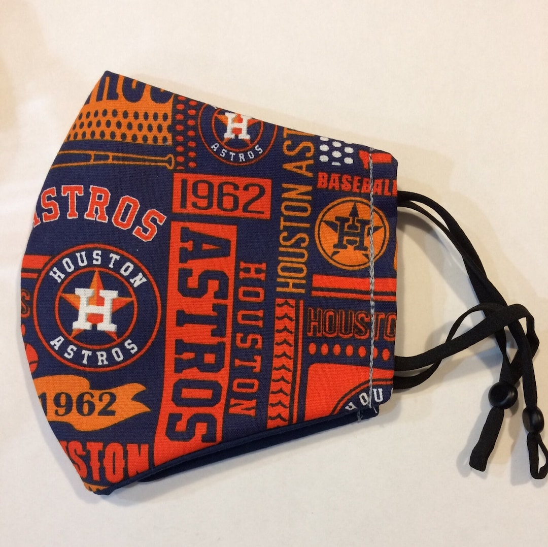 HOUSTON ASTROS (adjustable Elastic) Adult Size Triple Layer Face Mask ...