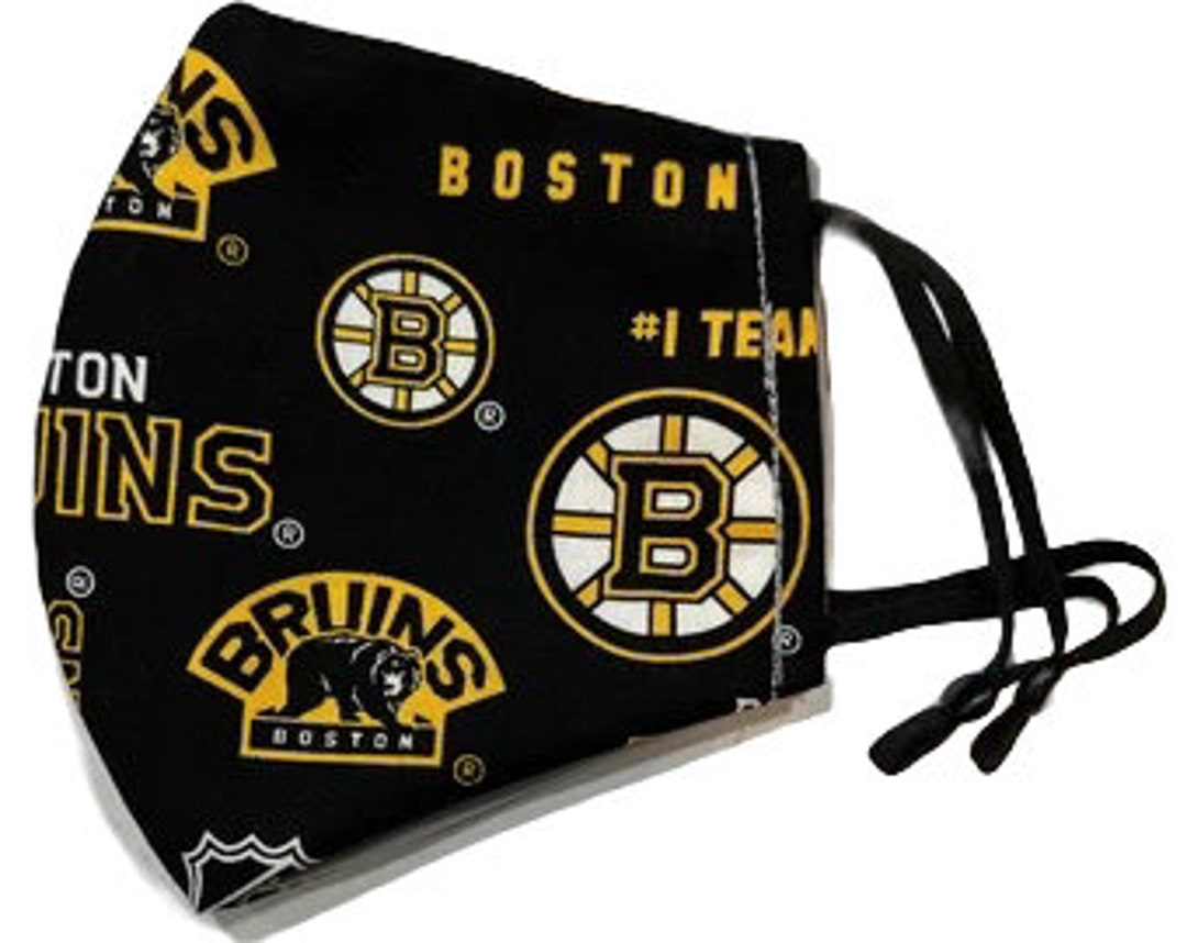BOSTON BRUINS (adjustable Elastic) Adult Size Triple Layer Face Mask - Etsy