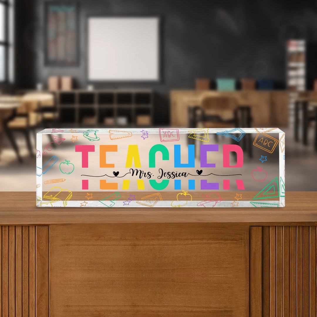 Personalized Teacher Desk Name Plate, Teacher Name Plate, Personalized ...