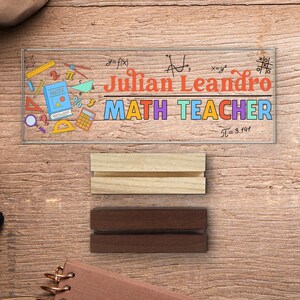 Math Teacher Appreciation Gift, Custom Desk Name Plate Plaque ...