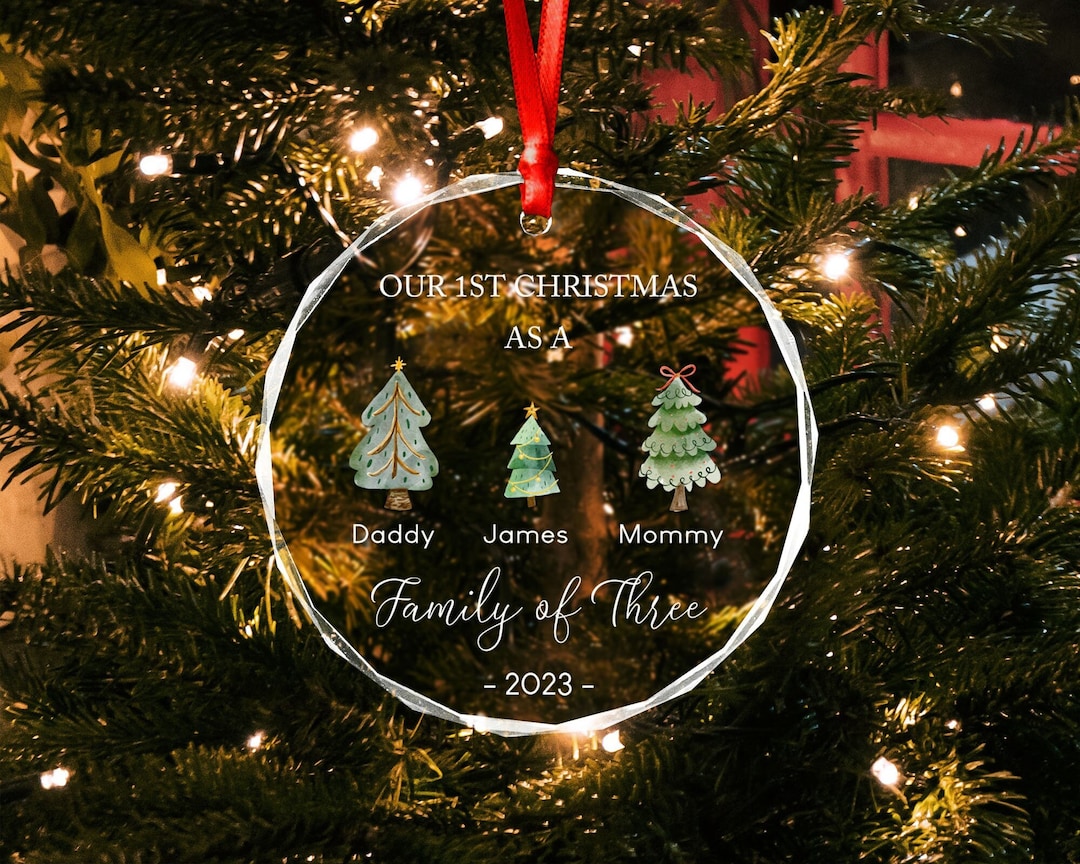 Family of Three Ornament, Baby First Christmas Ornament, Family ...