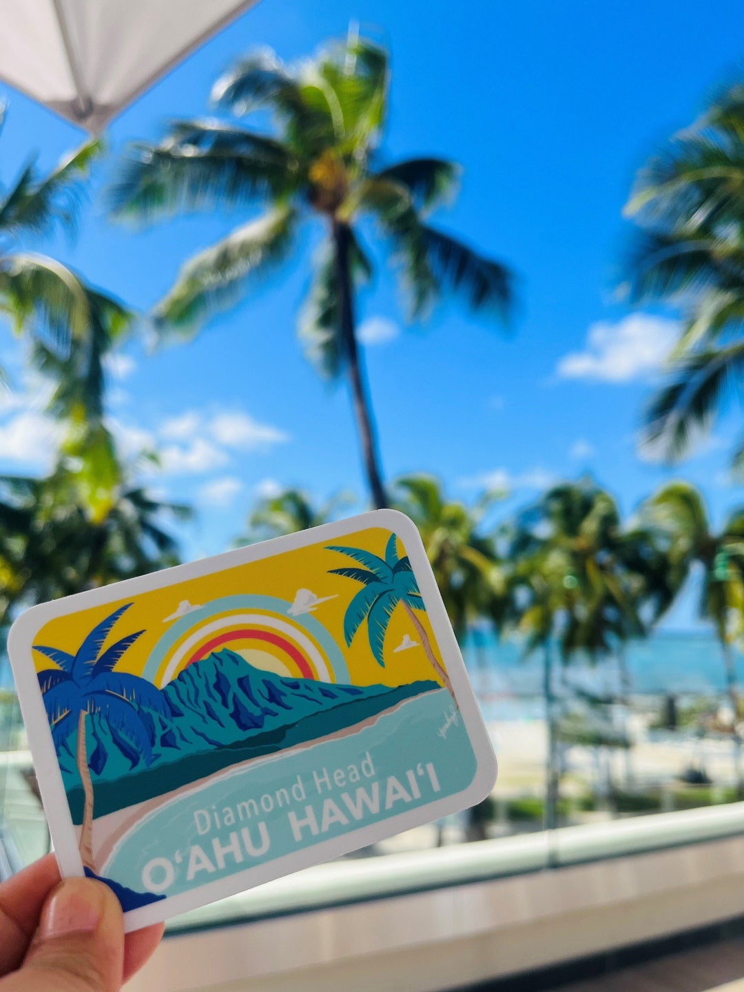 O'ahu Diamond Head Sticker - Hawaii - Etsy