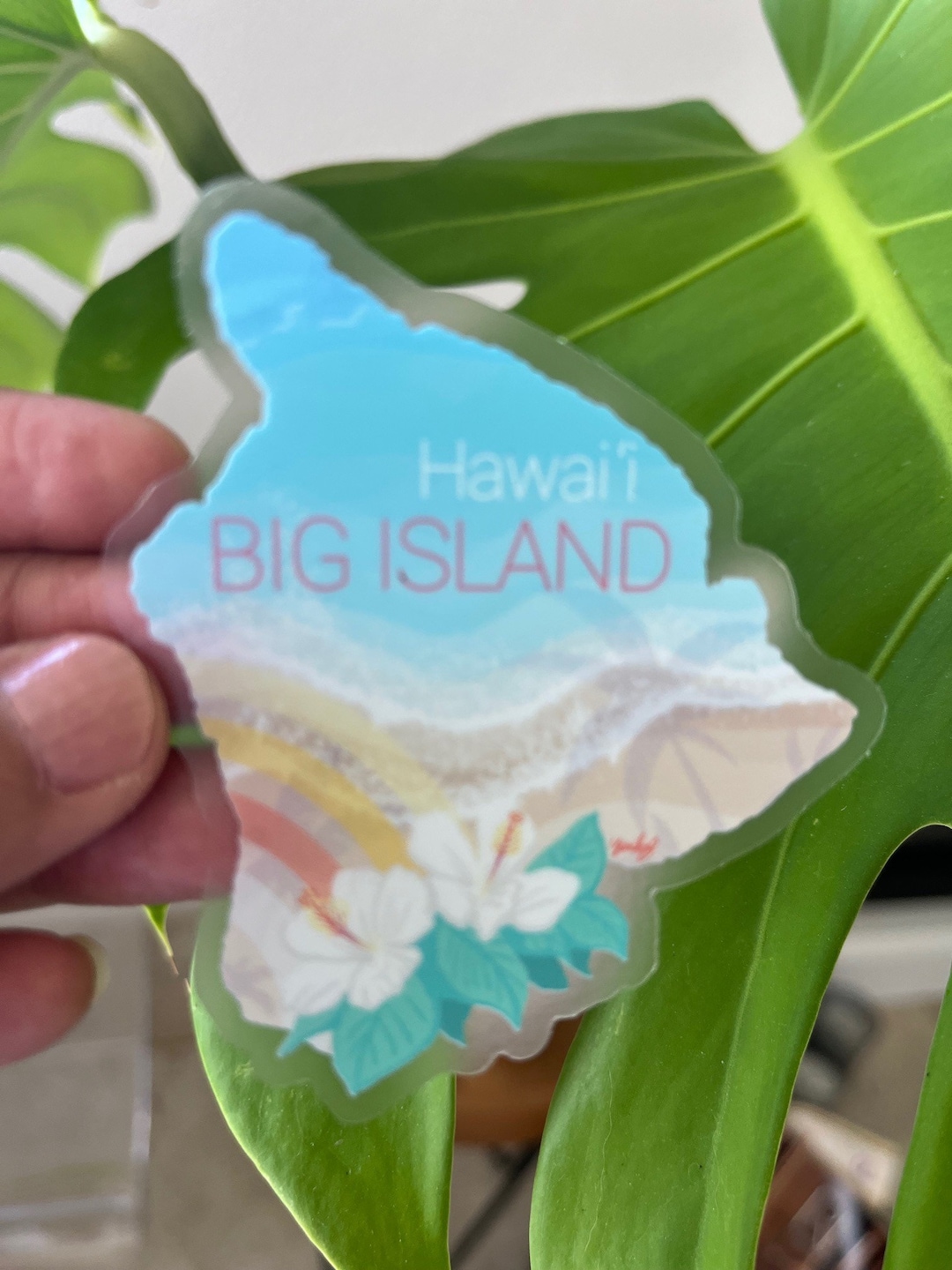 Big Island Hawaii Map Clear Sticker - Etsy