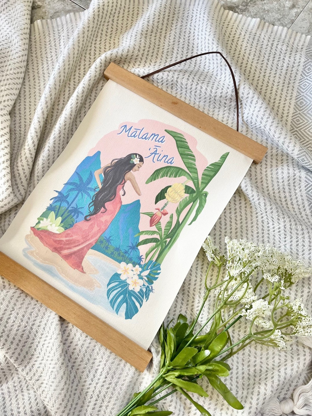Malama Aina Hula Hawaii Canvas Art Print With Magnetic Wood Hanger - Etsy