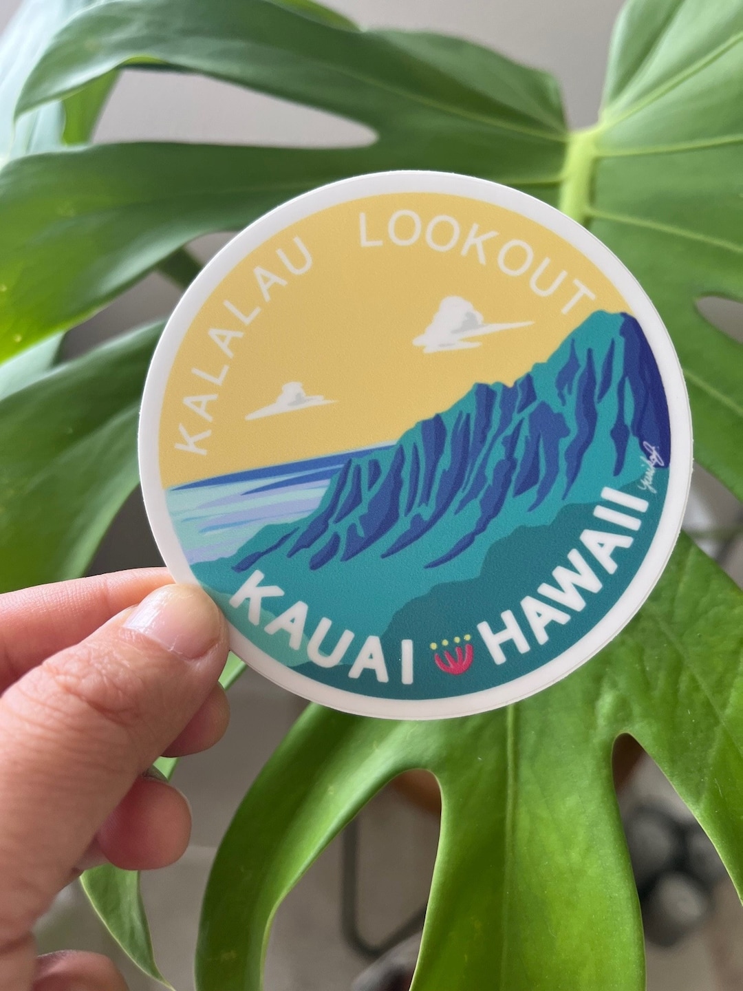 Kauai "kalalau Lookout" Vinyl Round Sticker - Etsy