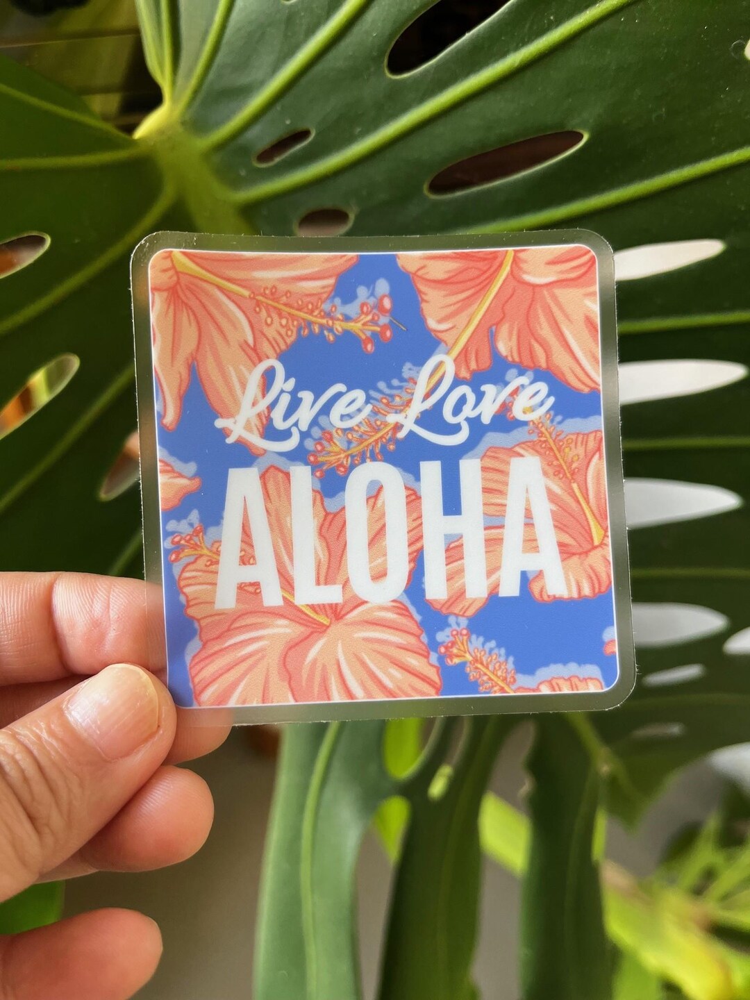 Live Love Aloha Clear Sticker - Etsy