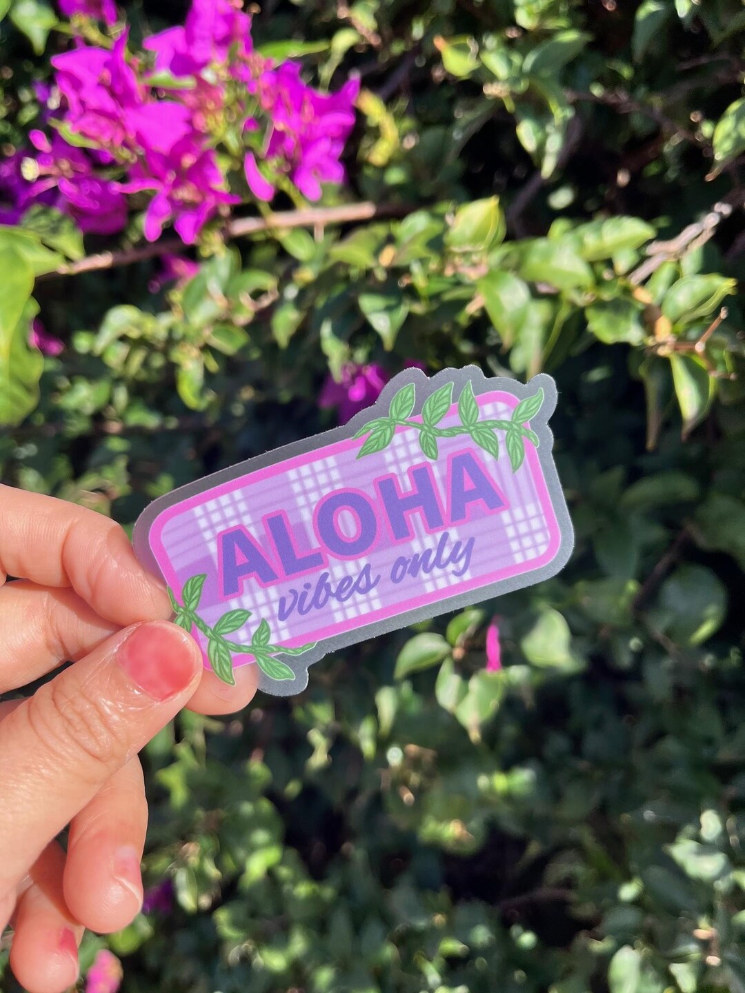 Purple Palaka Clear Sticker - Hawaii - Etsy