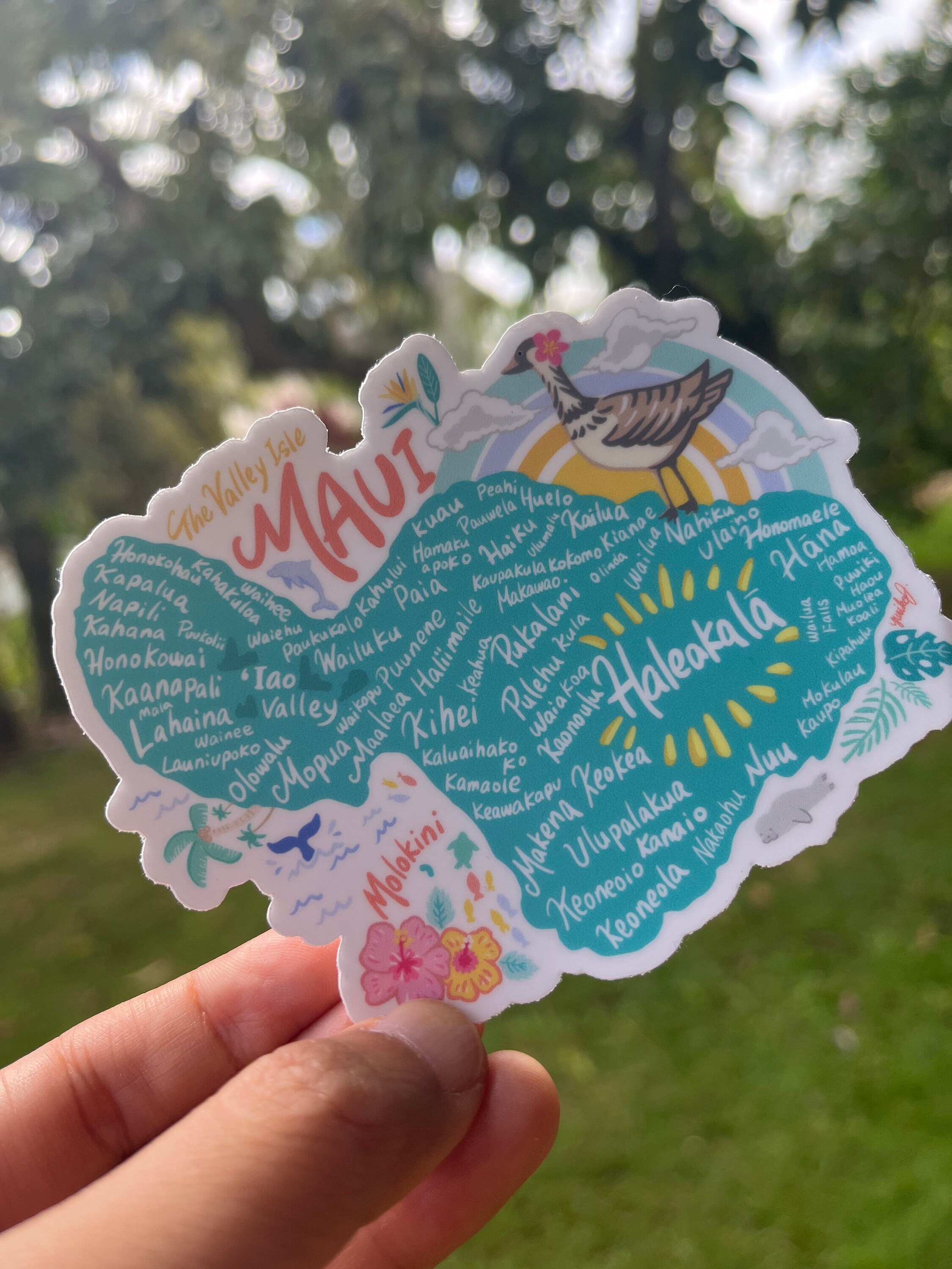 Kawaii Maui Map Sticker - Etsy