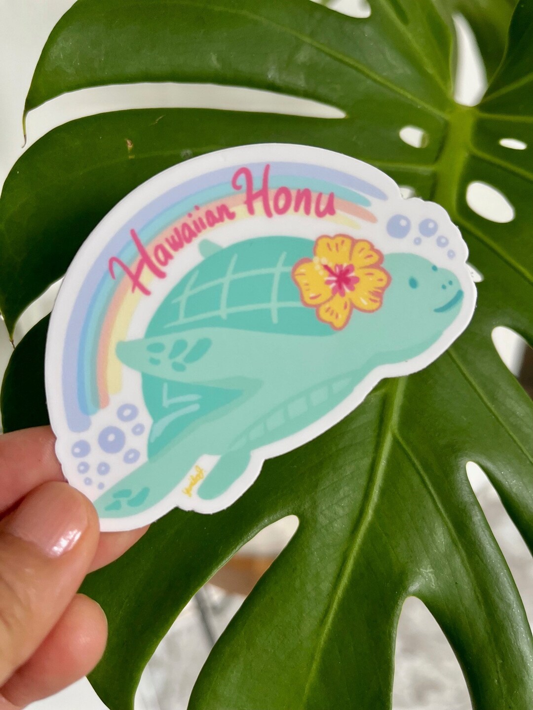 Aloha Kawaii Honu Sea Turtle Sticker - Etsy