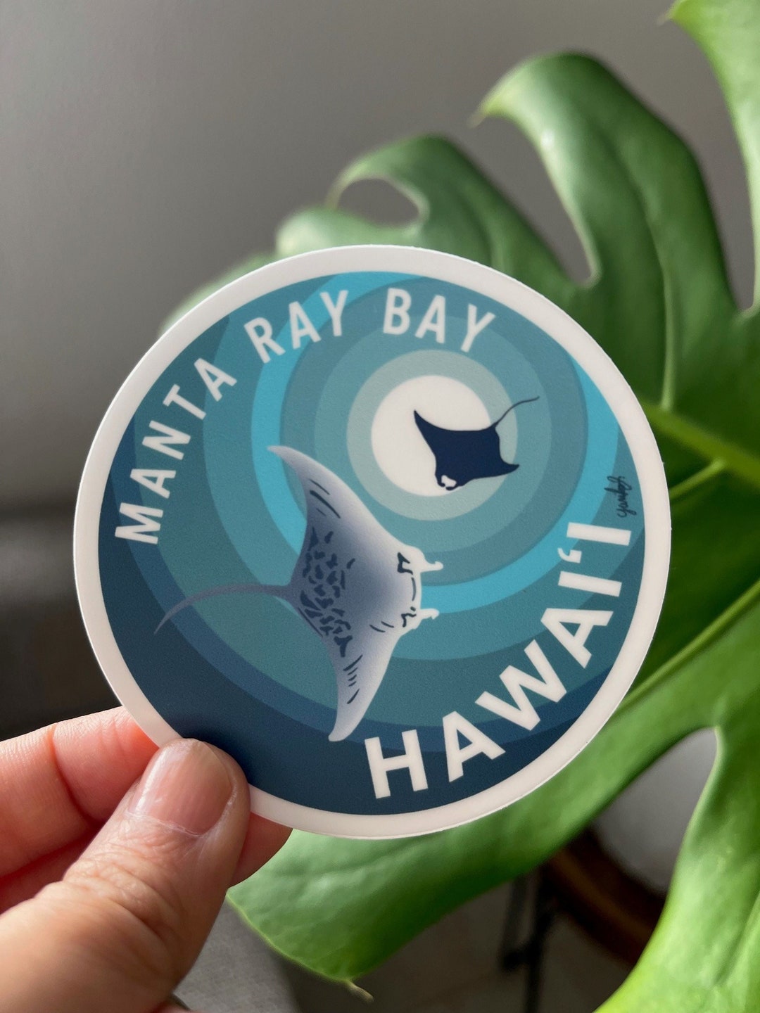 Manta Ray Bay Sticker - Big Island Hawaii - Etsy