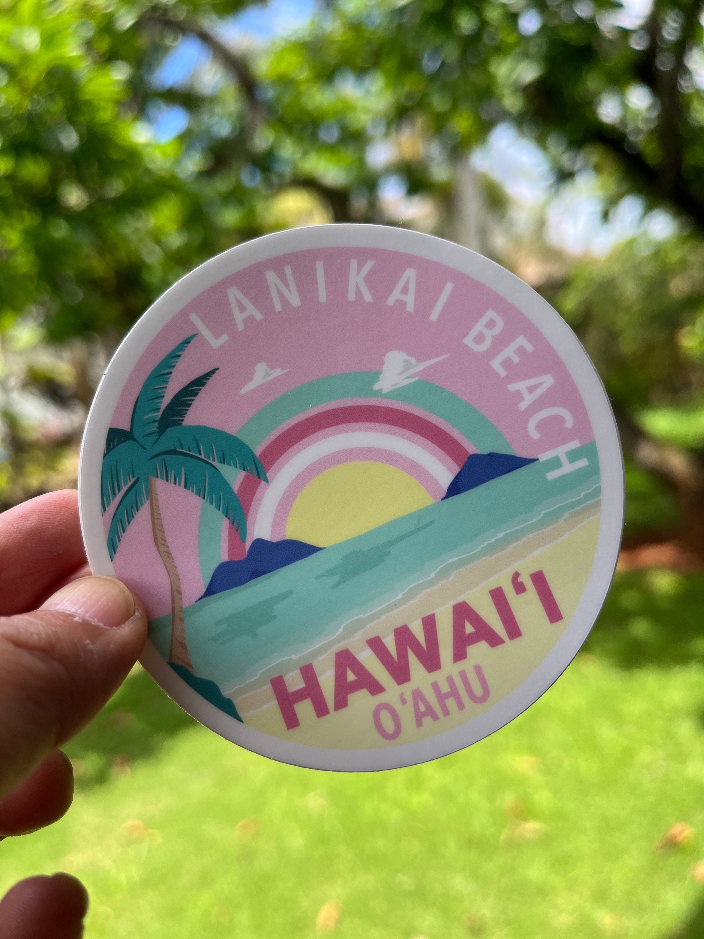 Lanikai Beach Round Sticker Oahu Hawaii - Etsy