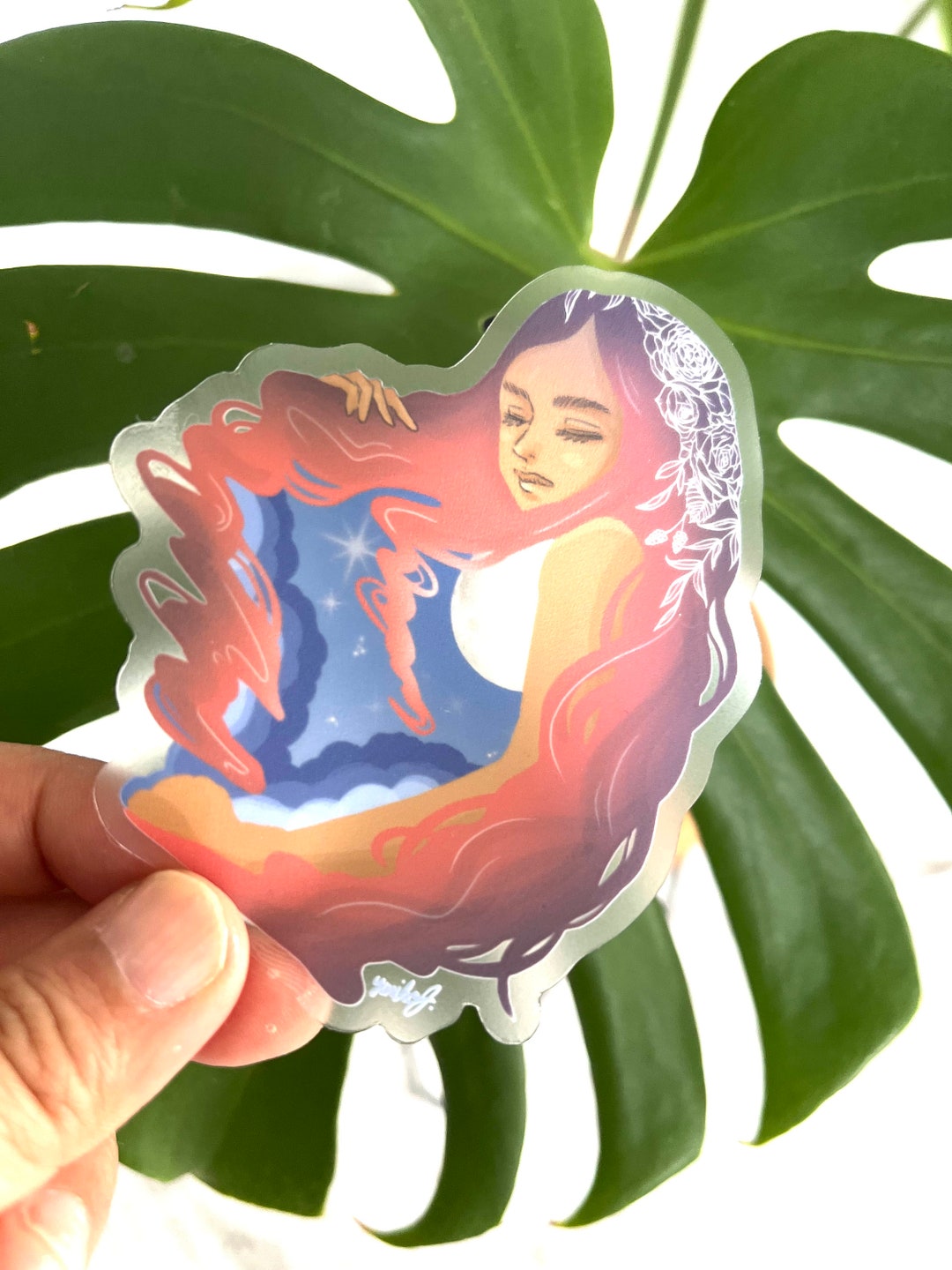 Mahina Full Moon Clear Sticker - Hawaii - Etsy