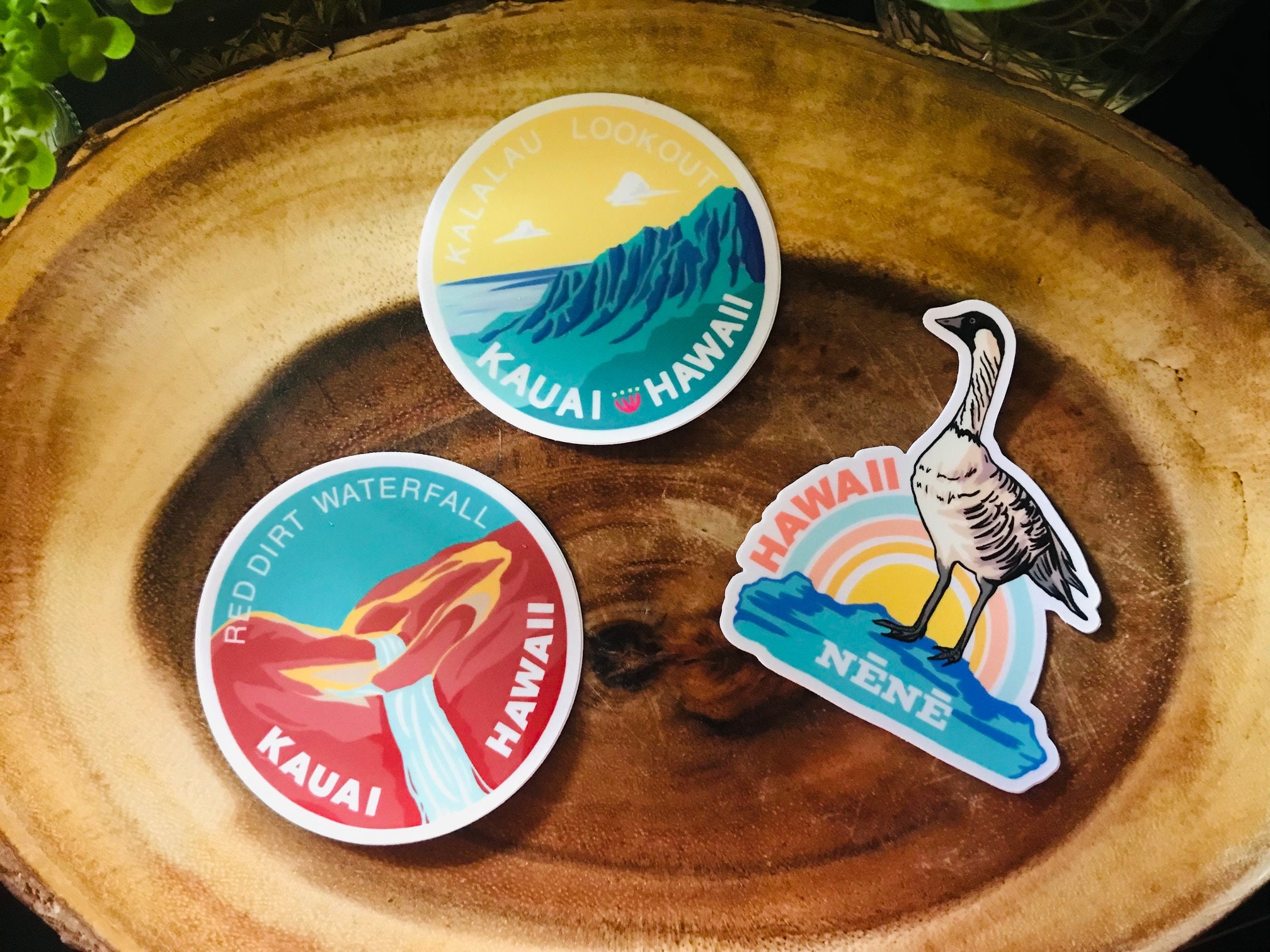 Kauai A Set of Three Sticker Hawaii | Etsy