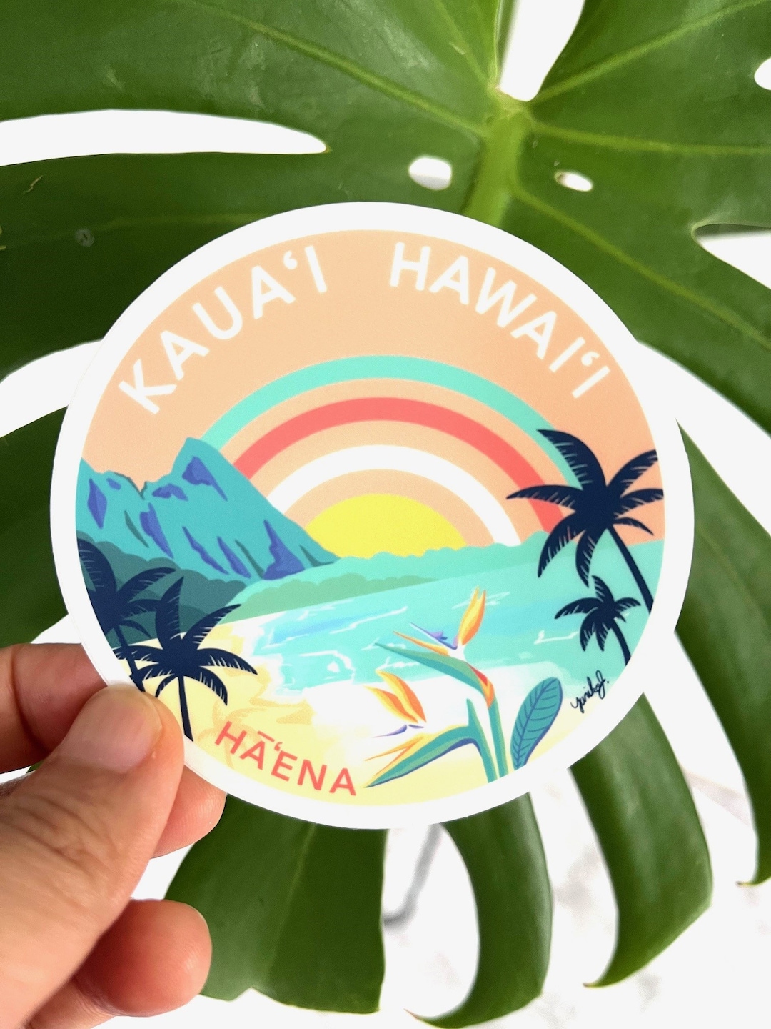 Kauai Beach Sticker - Ha'ena / Tunnels Beach - Etsy