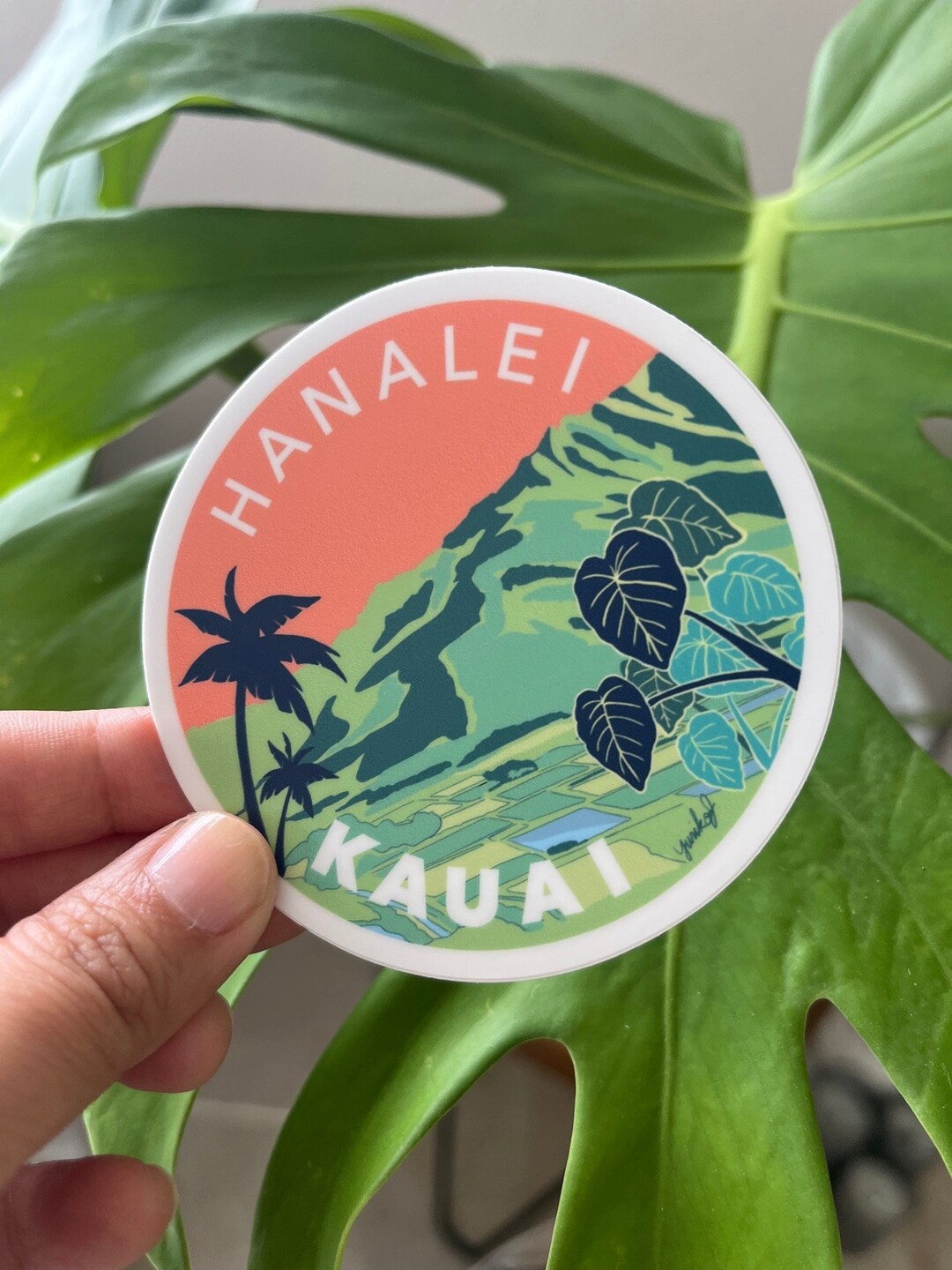Hanalei Round Sticker - Kauai - Etsy
