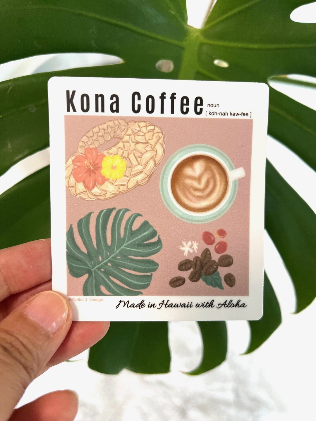 Kona Coffee Art Sticker - Etsy