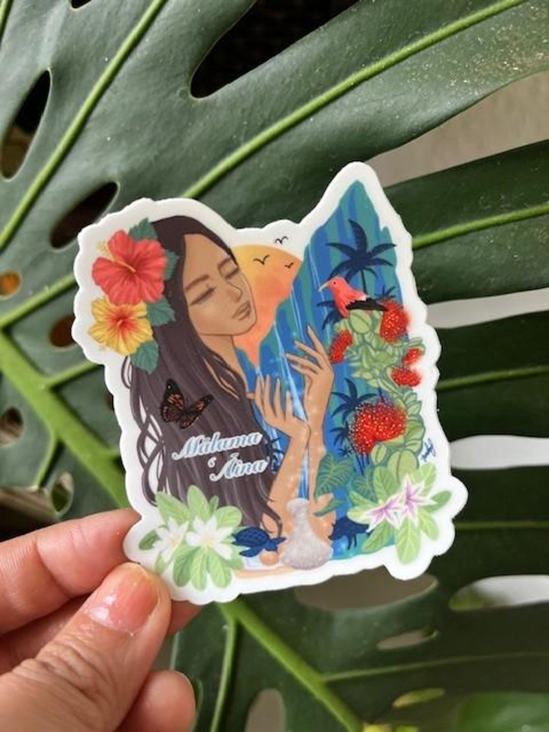 Malama Aina Hawaii Sticker - Etsy