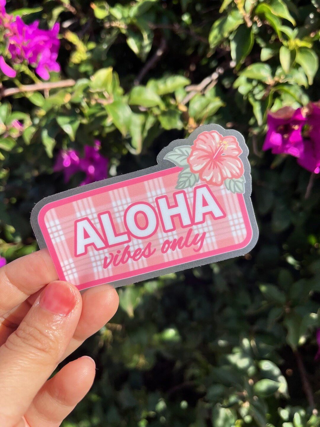 Pink Palaka Clear Sticker - Hawaii - Etsy