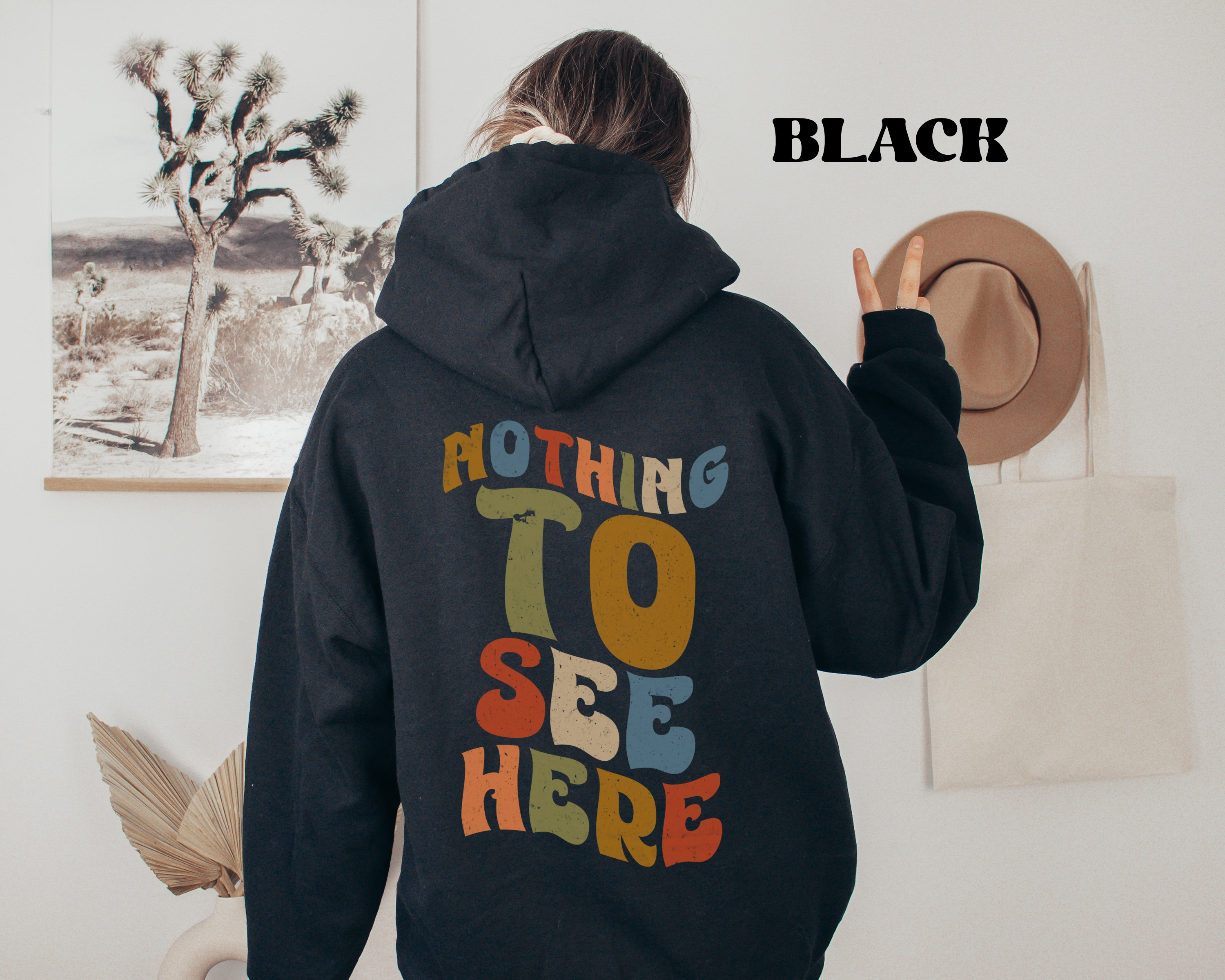Retro Text Hoodie, Words on Back Hoodie, Trendy Hoodie, Retro Hoodie ...