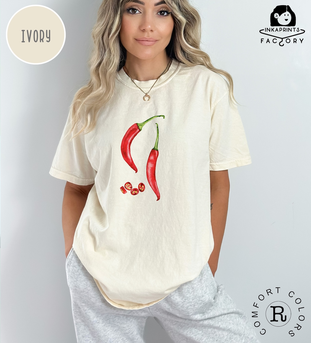 Chili Pepper Shirt Hot Pepper Shirt Comfort Colors T Pinterest Outfits ...