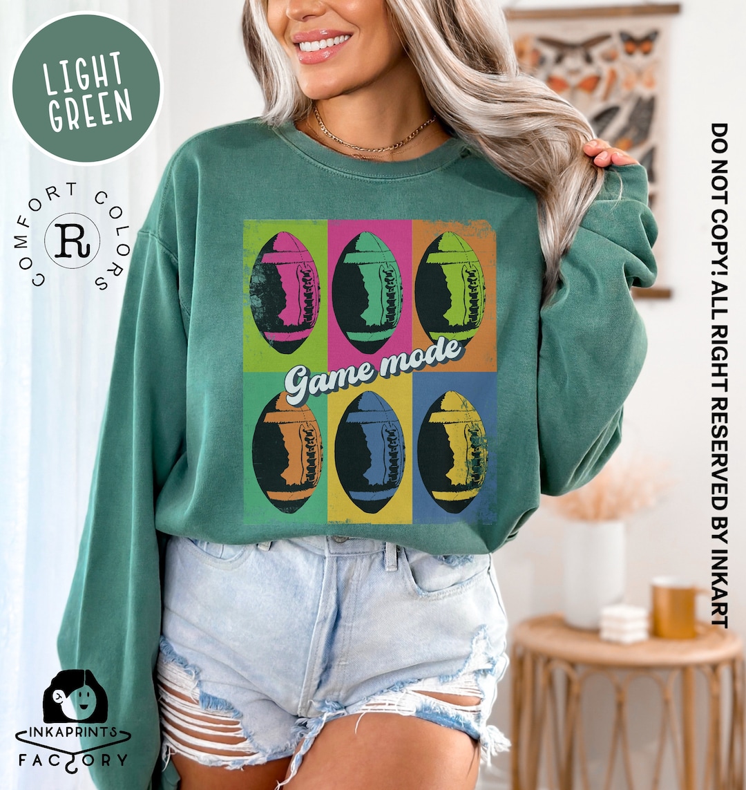 Retro Football Sweat Fall Football Sweat Game Mode Sweat Comfort Colors ...