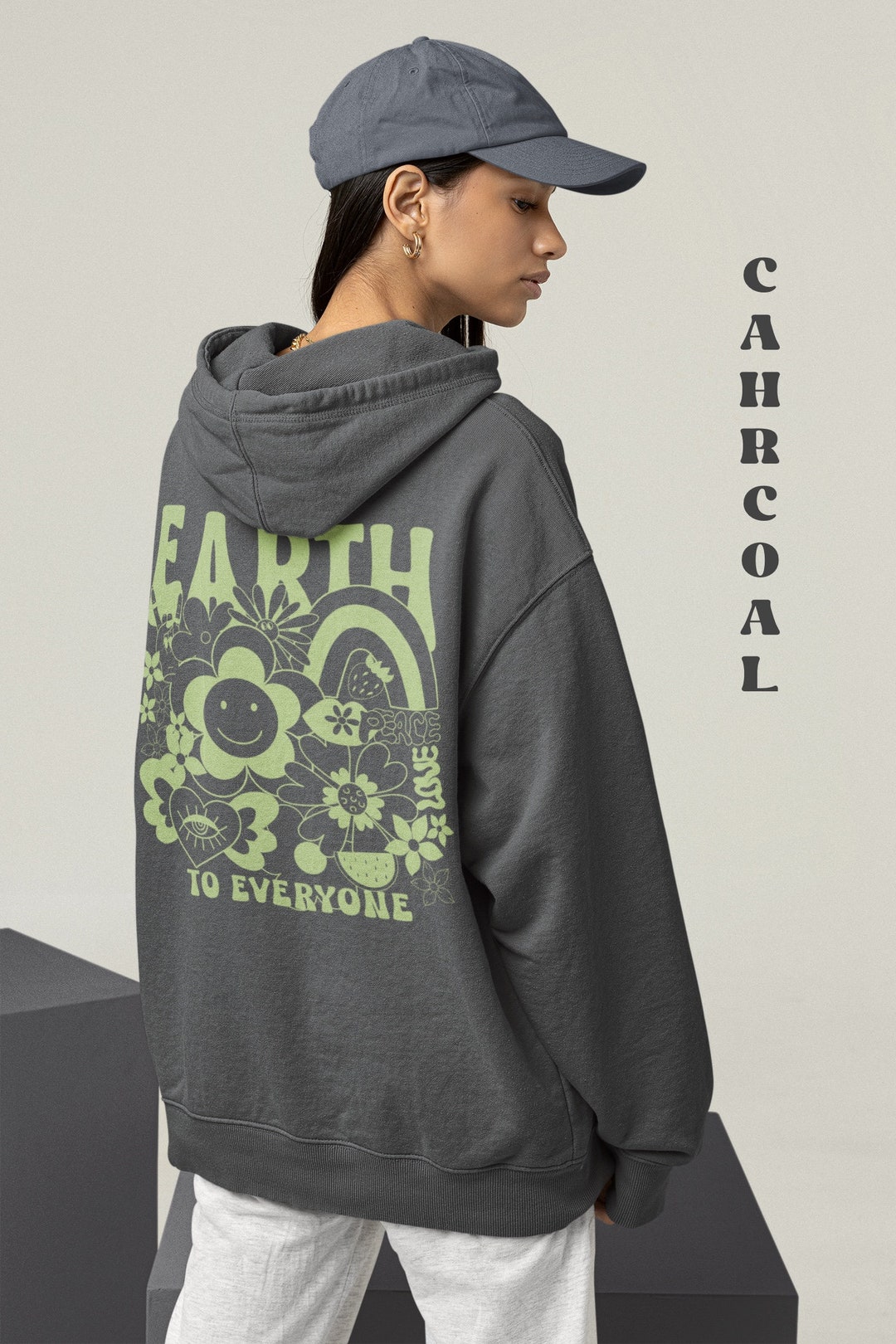 Earth to Everyone Hooded Sweatshirt, Trendy Hoodie, Retro Oversized ...