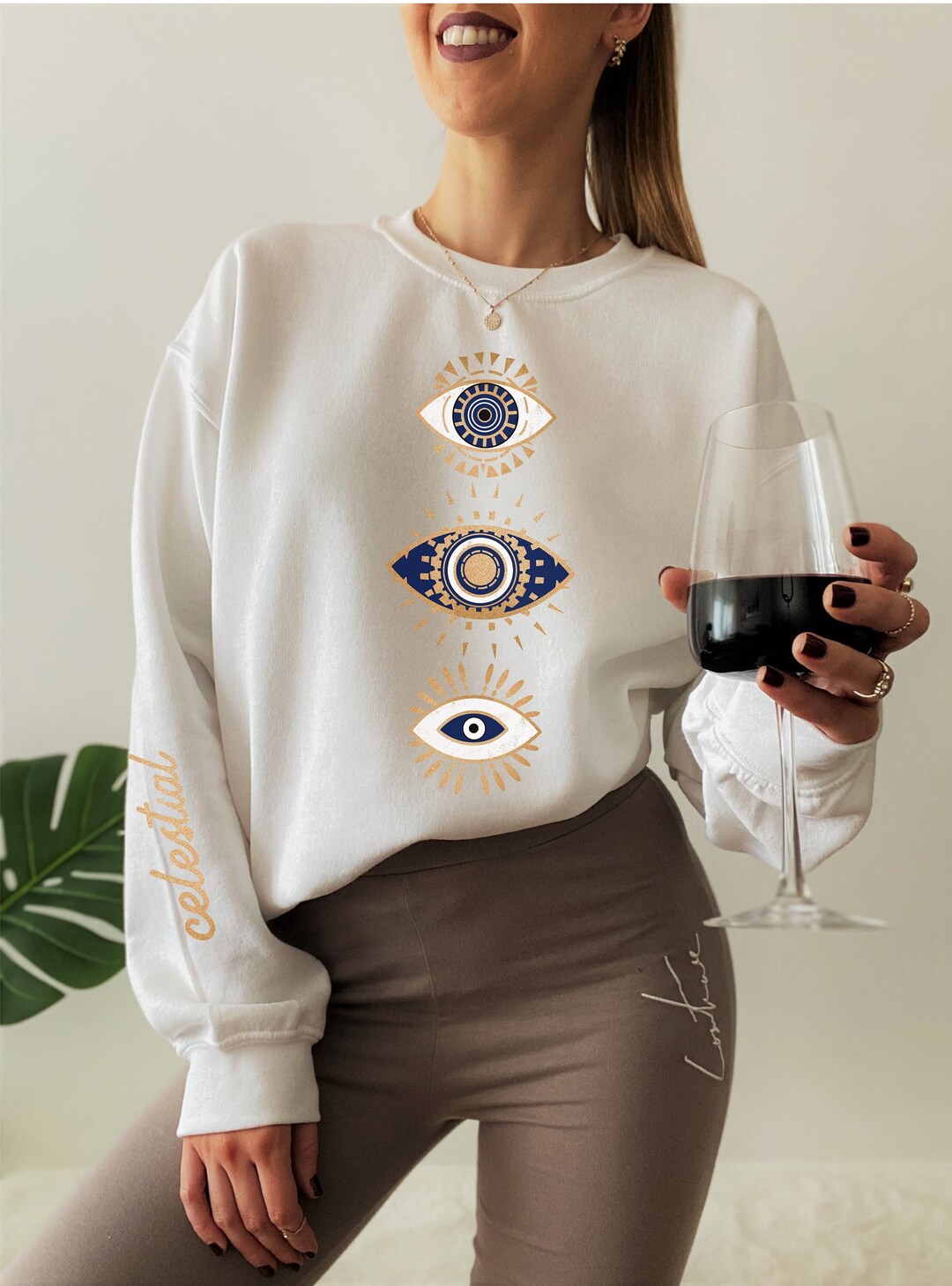 Evil Eye Sweatshirt Evil Eye Crewneck Jewish Sweatshirt - Etsy