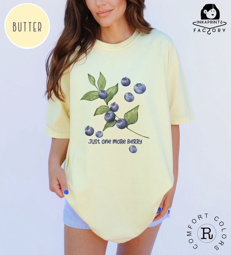 Just One More Blueberry T Shirt Berry T Shirt Fruit Print Tshirt ...