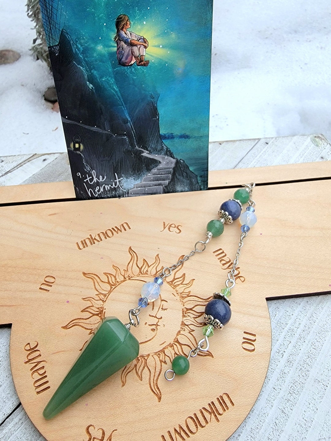 The Hermit Pendulum: Green Aventurine, Sodalite & Moonstone Pendulum ...