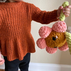 CUSTOM Crocheted Flower Lovey Groovy Flower Plush Crochet Flower ...