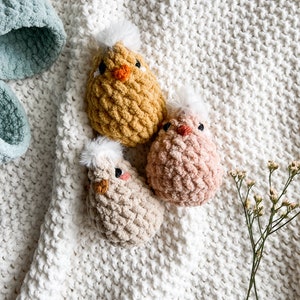 Crocheted Chick Plushie Crochet Chicken Chick Pocket Plush Easter ...