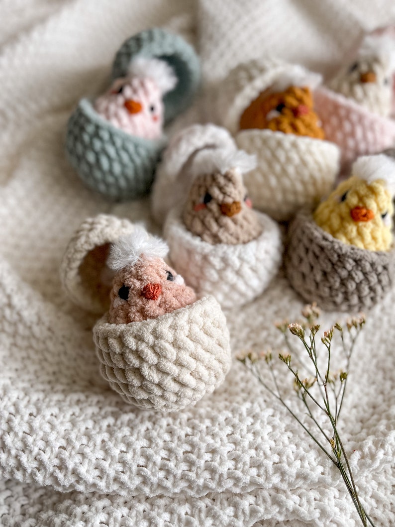 Crocheted Chick Plushie Crochet Chicken Chick Pocket Plush - Etsy