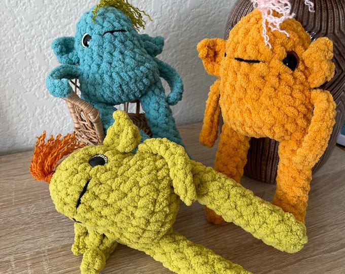Crocheted Mini Goblin Plush | Stuffed Goblin | Crochet Whimsical ...