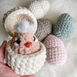 Crocheted Chick Plushie Crochet Chicken Chick Pocket Plush Easter ...