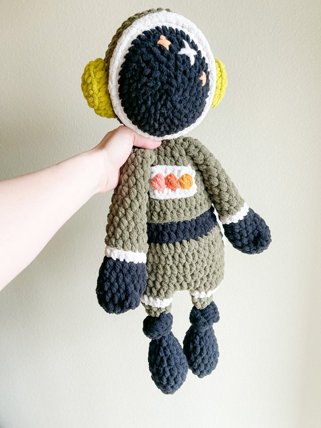 Crocheted Astronaut Lovey XL Crochet Lovey Outer Space Baby Shower Knit ...