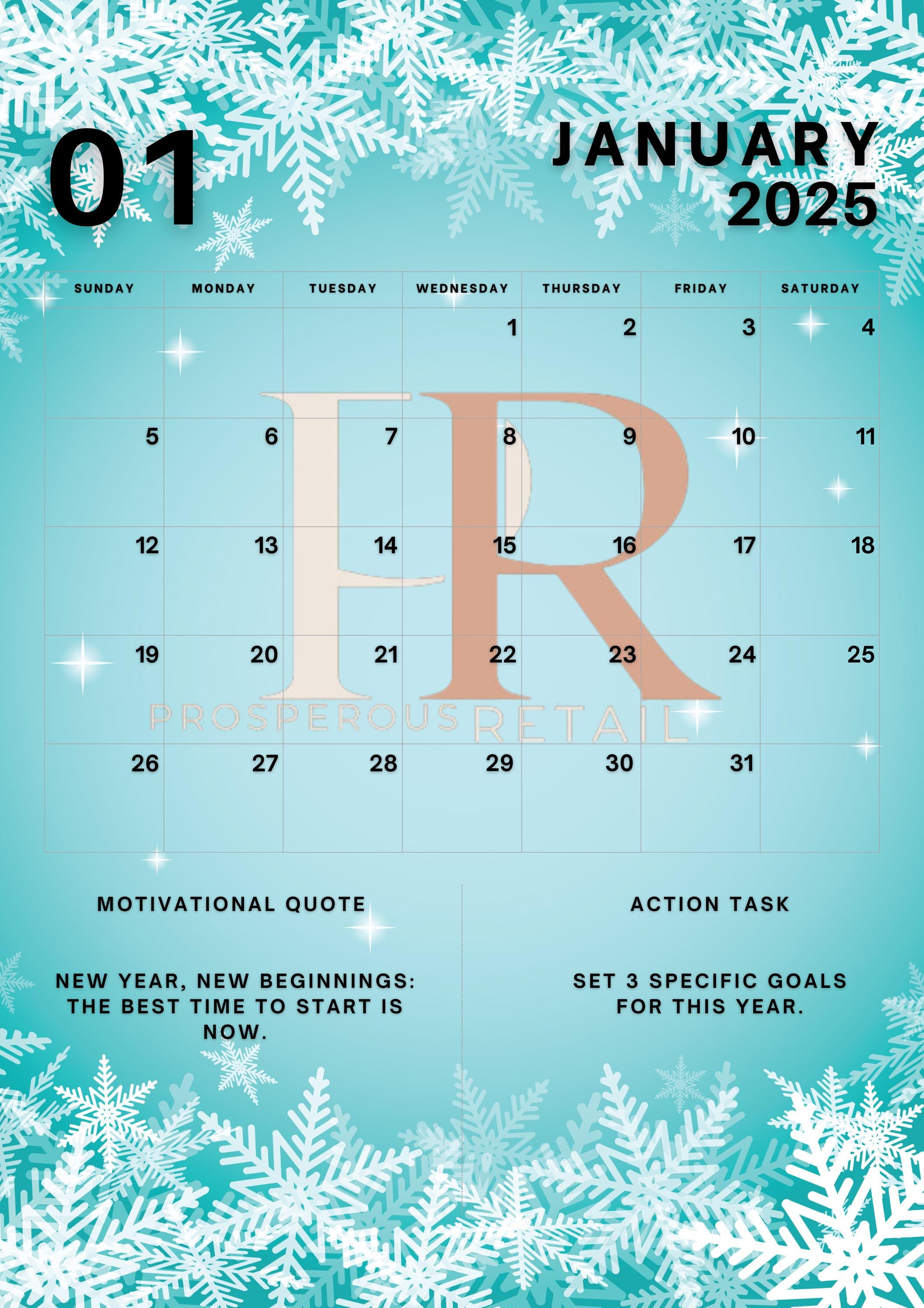 Motivational 2025 Printable Calendar Monthly Planner With Inspirational ...