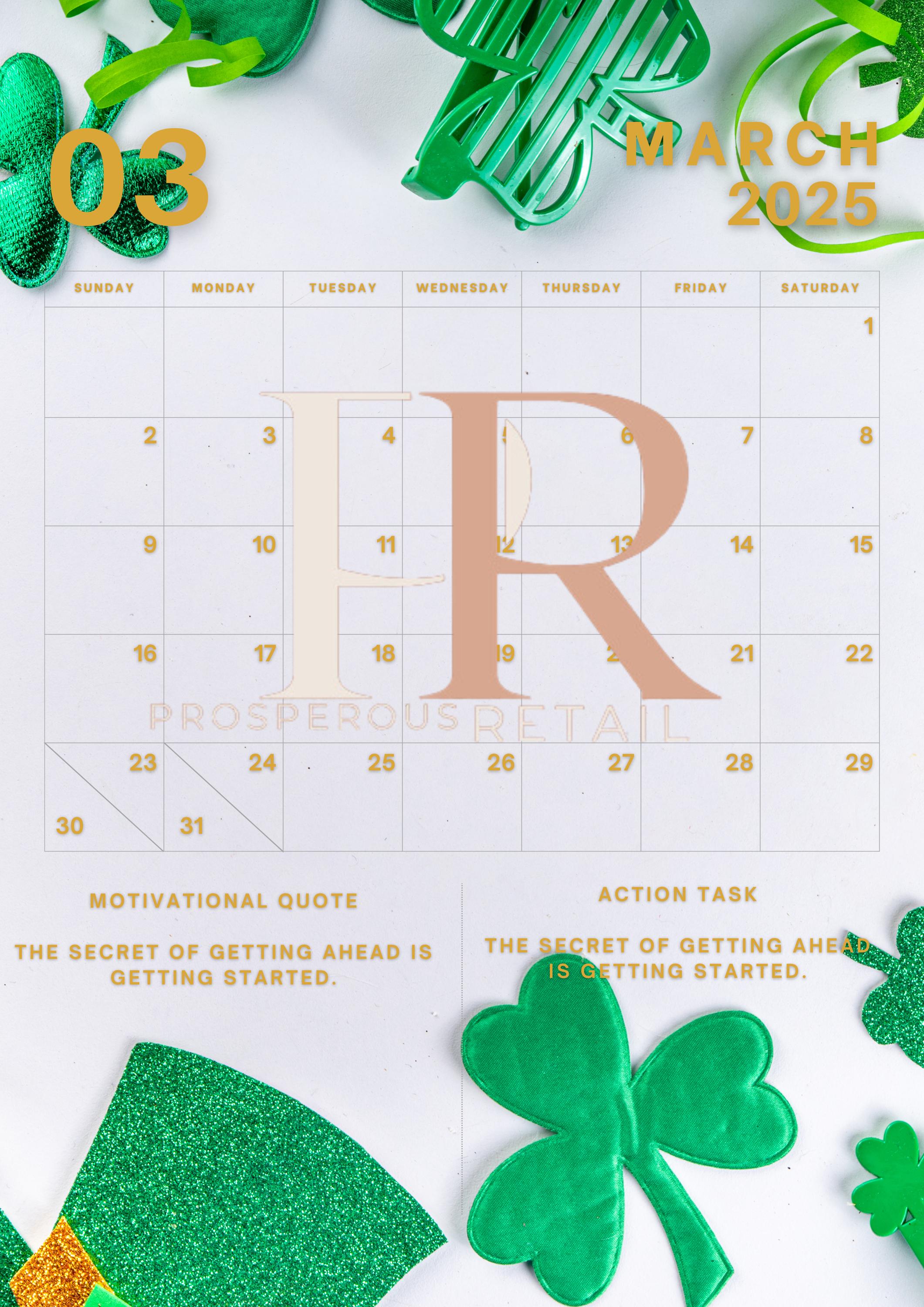 Motivational 2025 Printable Calendar | Monthly Planner With ...