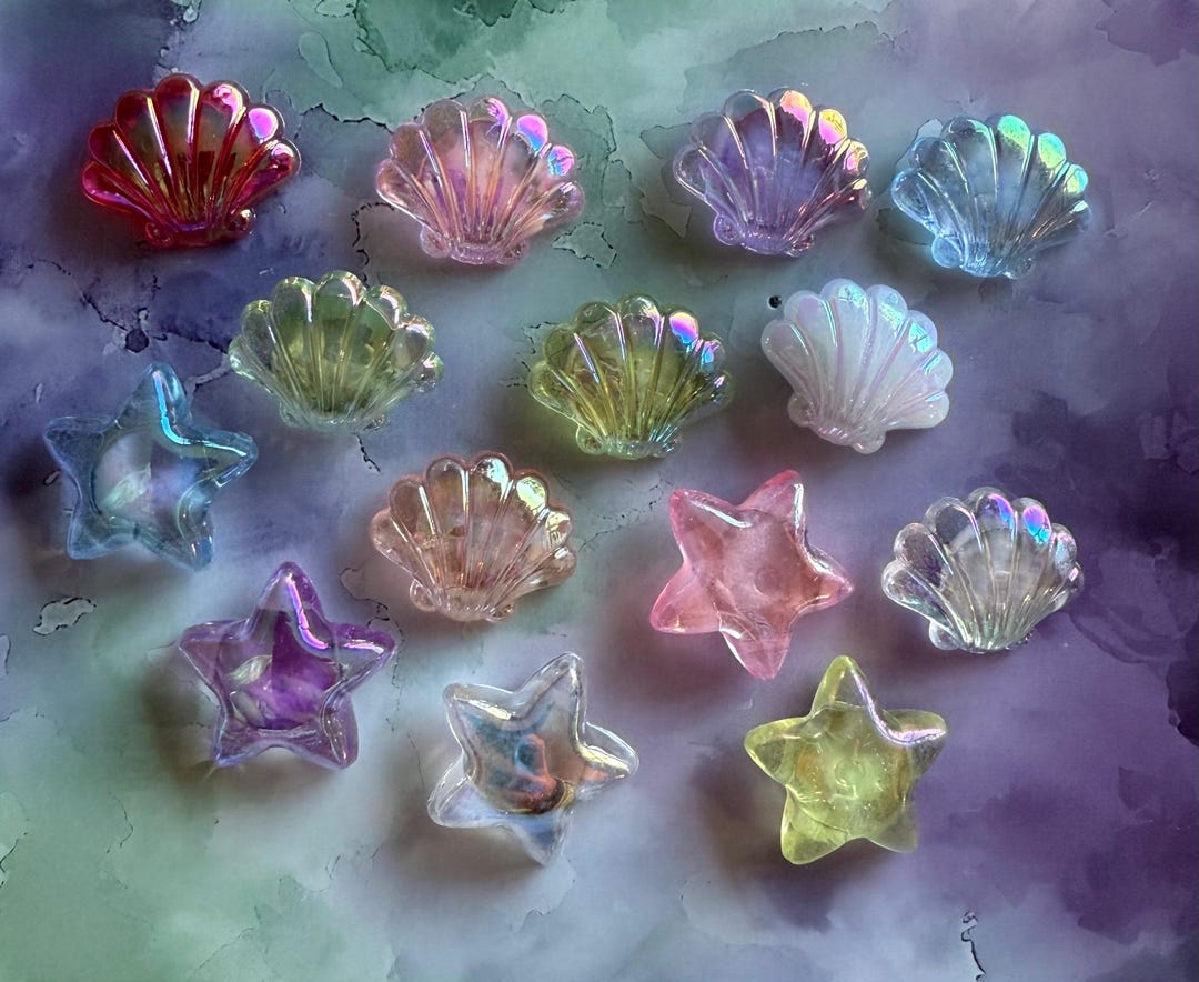 Pin Badge Shiny Stars Shells 3D - Etsy