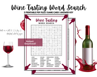 Printable Wine Varietals Word Scramble - Wine Tasting Game - Wine ...