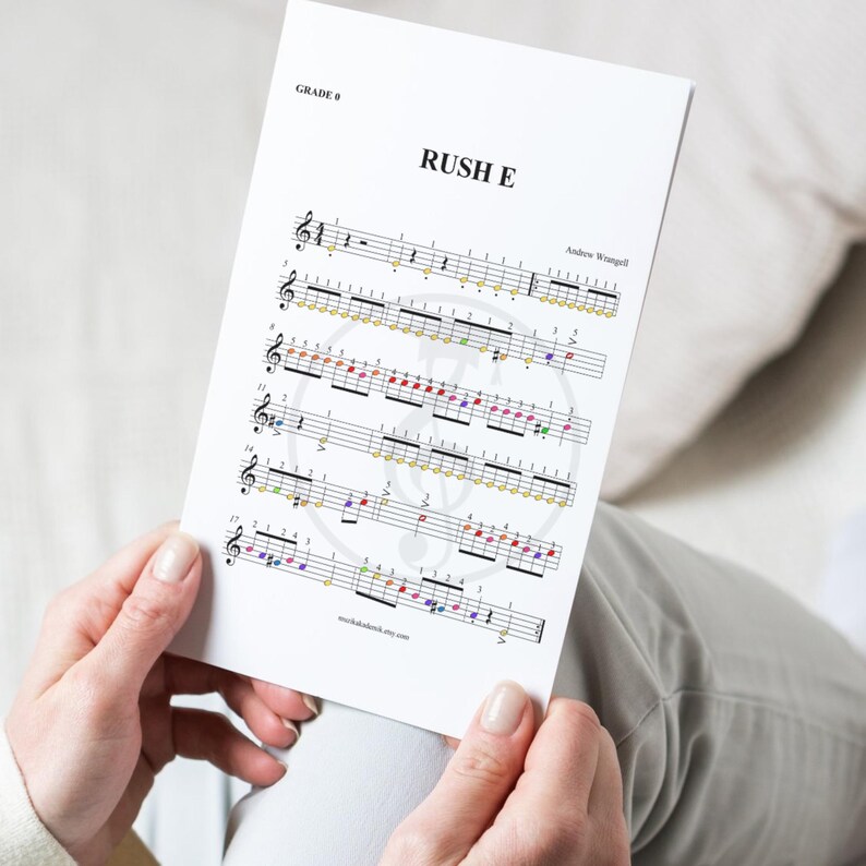 Rush E - Grade 0 - Very Easy Piano Sheet for Beginners | Colorful Notes ...