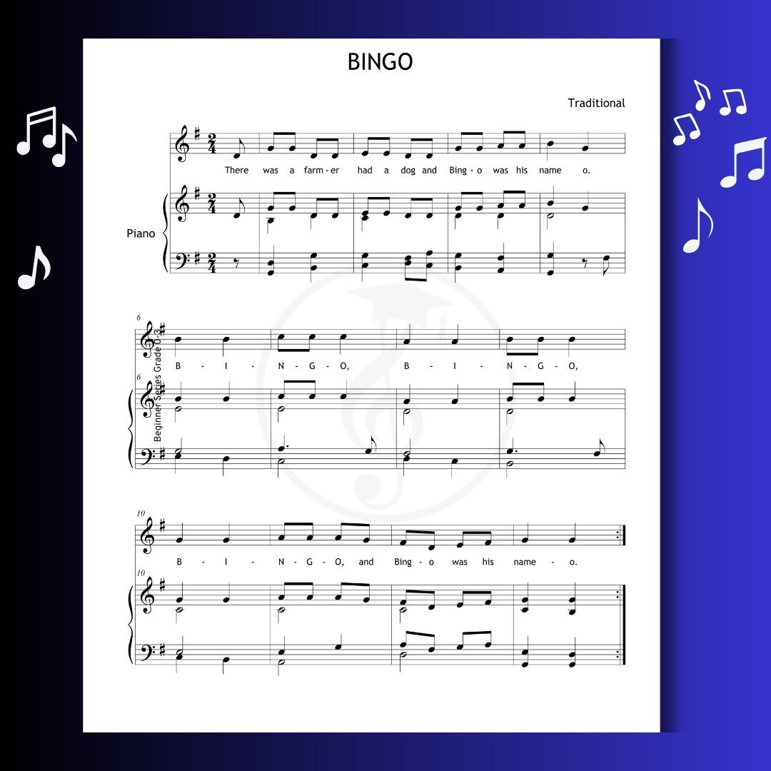 Bingo - American Folk Song Sheet Music | Piano + Voice + Instrument ...