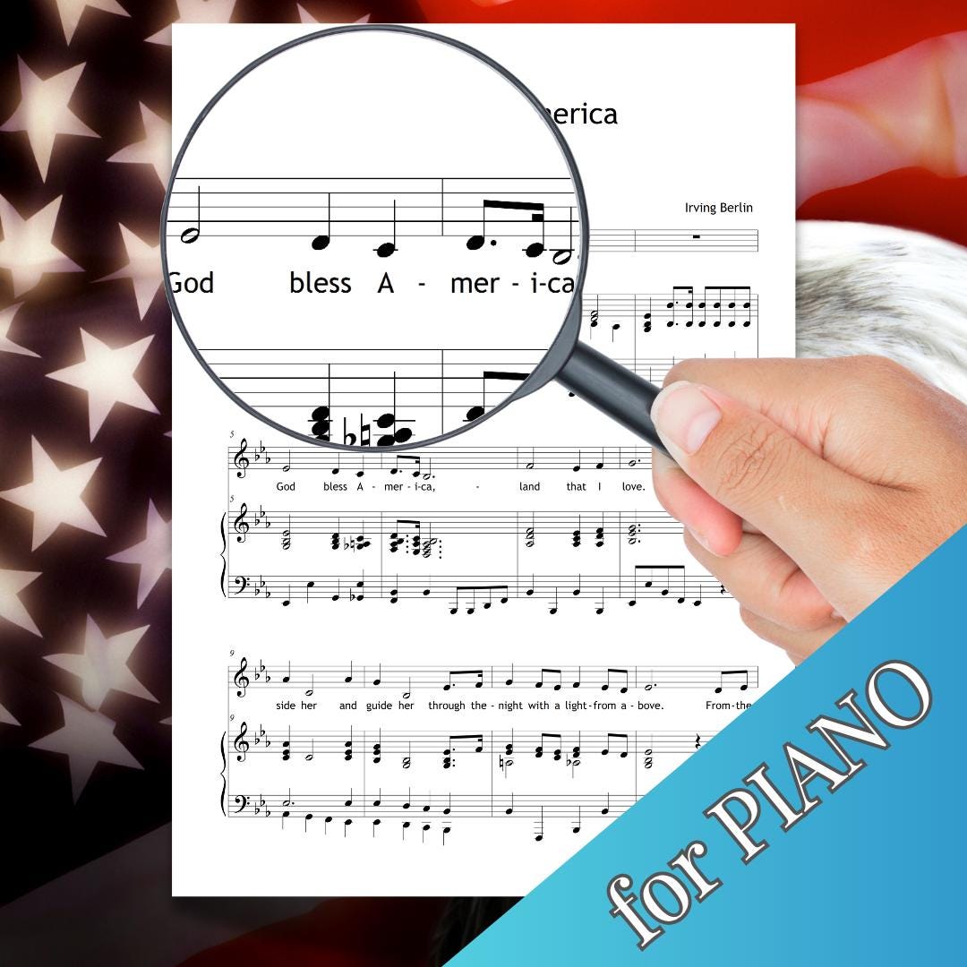 God Bless America - Piano and Vocal Sheet Music PDF | Intermediate ...