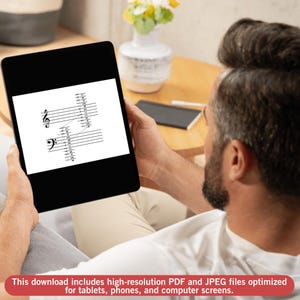 Music Staff Notes Poster Theory Chart - Printable Music Theory - Treble ...