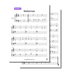 Wellerman Easy Piano Sheet Music for Kids Grade 2 | Letter Notes ...
