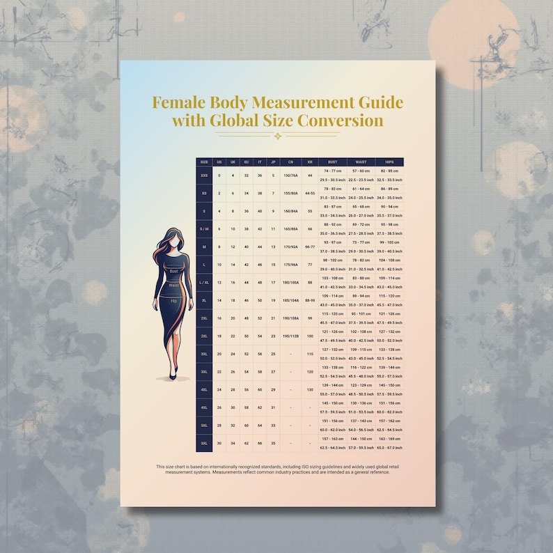 Female Body Measurement Guide With Global Size Conversion – Women’s ...