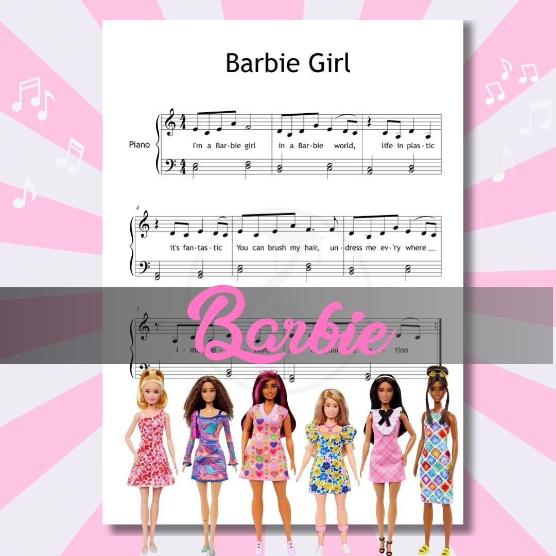 Barbie Girl – Simplified Pop Piano Sheet Music – Grade 3 – PDF, MP3 ...
