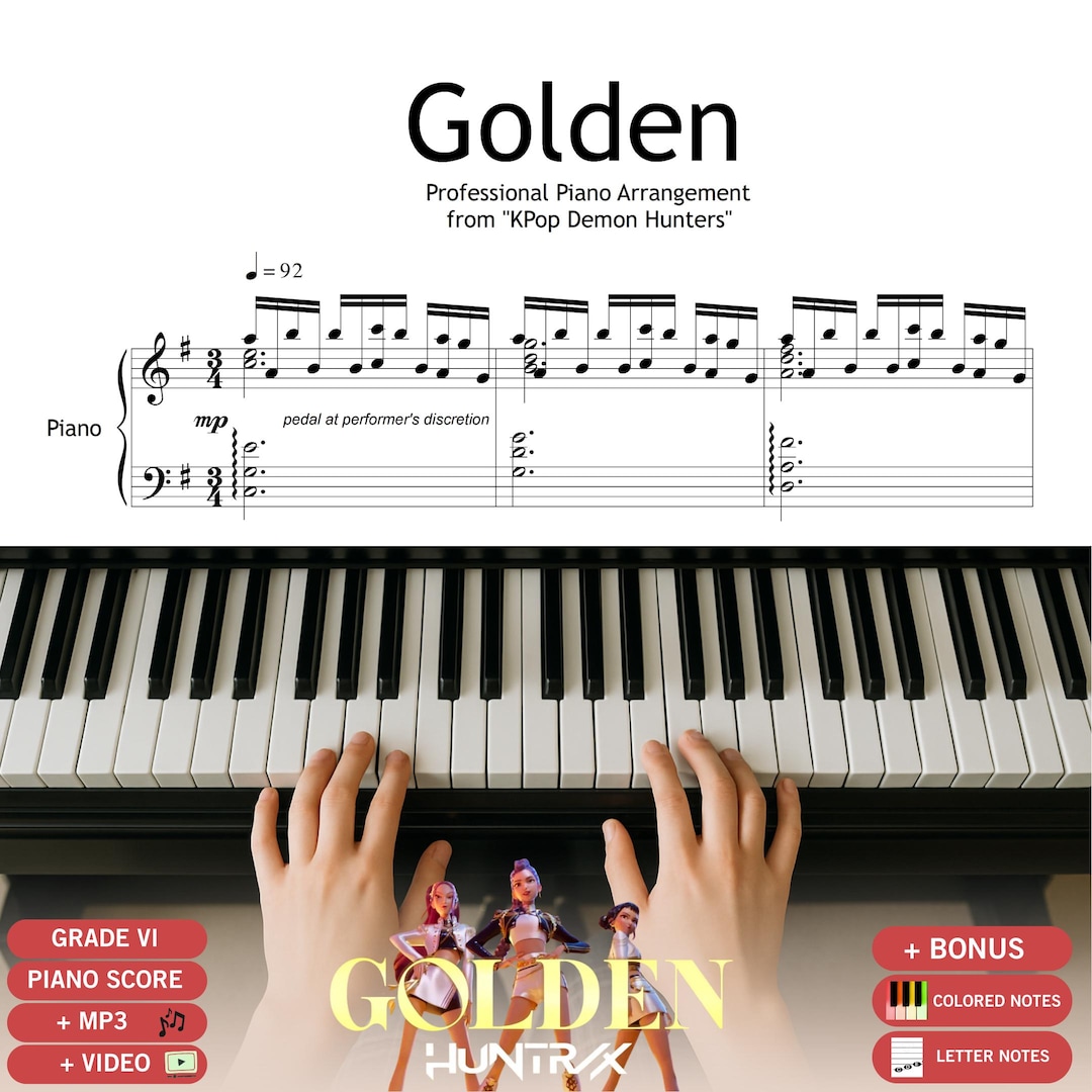 Golden Kpop Demon Hunters | Grade 6 Piano Sheet Music | Professional ...