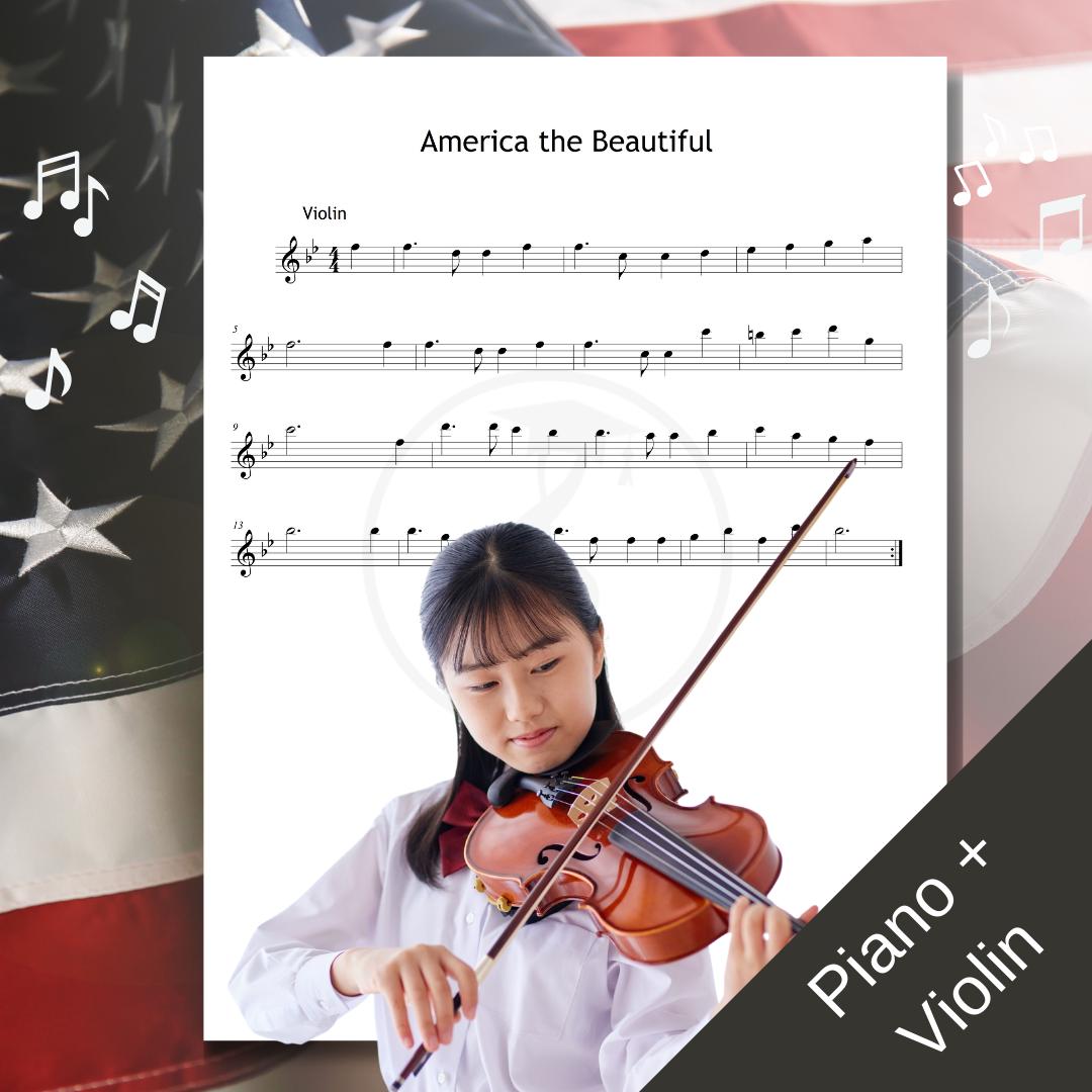 America the Beautiful - Patriotic Song Sheet Music for Piano, Voice and ...